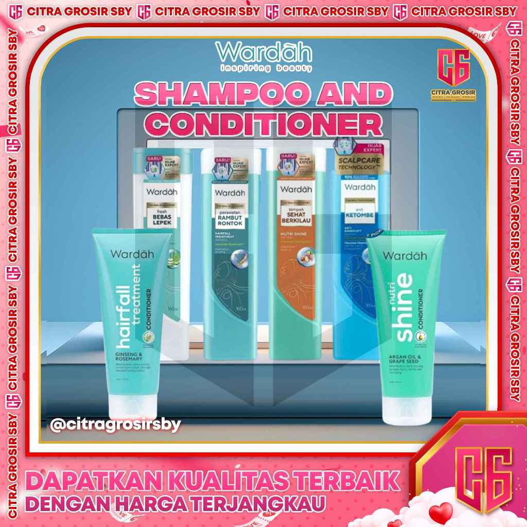 Jual Wardah Shampoo & Conditioner Daily Fresh Aloe Vera & Seaweed ...