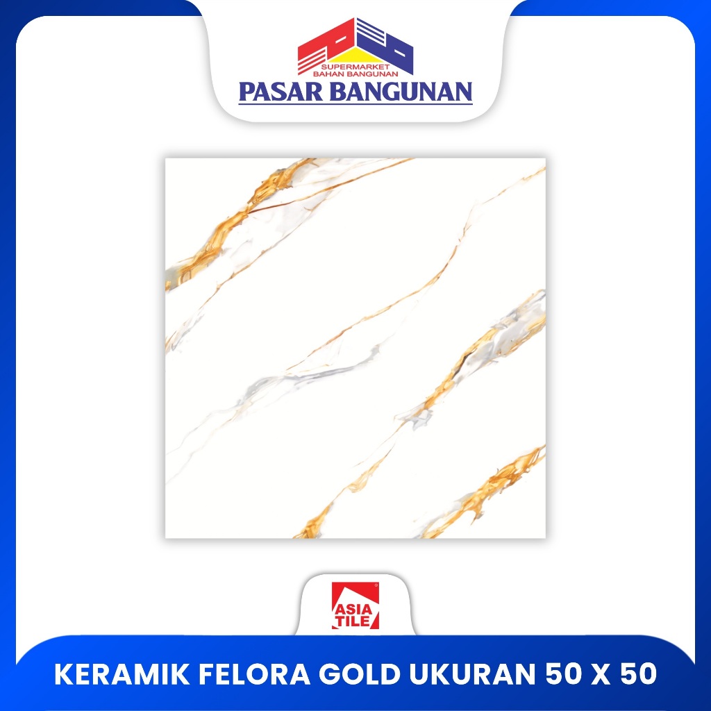 Jual Keramik Asia Tile Felora Gold 50x50 KW 1 Glossy | Keramik Motif ...