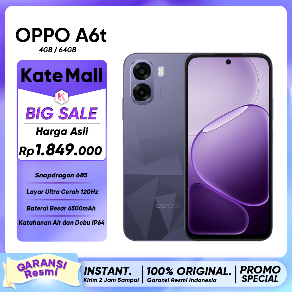 Jual OPPO A6t 4/64GB 4/128GB 6/128GB 6500mAh Large Battery Snapdragon ...