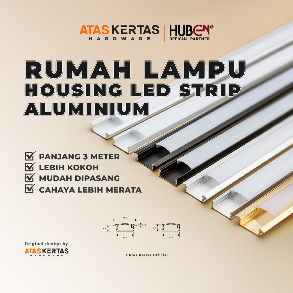 Jual Huben Rumah Lampu Aluminium 3 Meter Housing Led Strip | Shopee ...