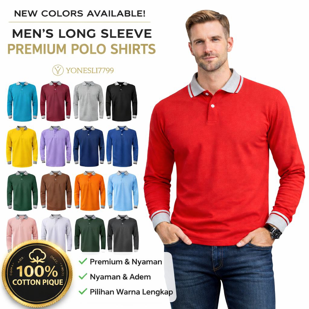 Jual Kaos Polo Lengan Panjang Terlengkap & Harga Terbaru Juni 2026 ...