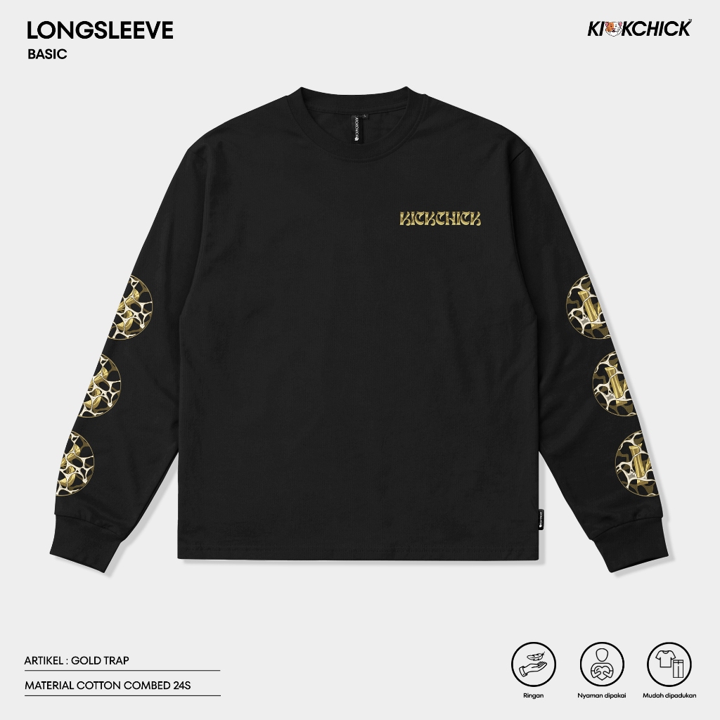 Jual Kickchick Longsleeve Gold Trap Black | Kaos Lengan Panjang ...