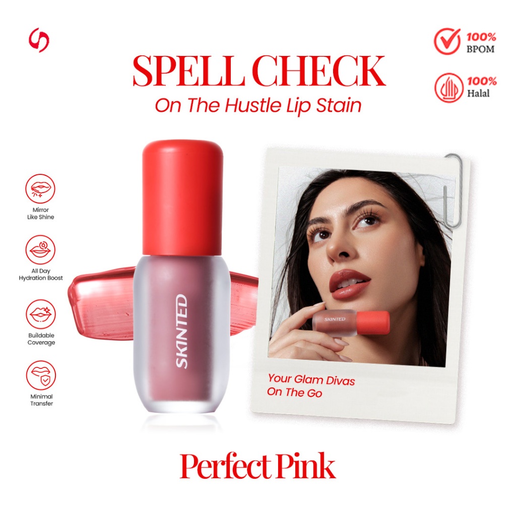 Jual SKINTED - Lip Stain - On The Hustle - Spell Check | Glossy Lip ...