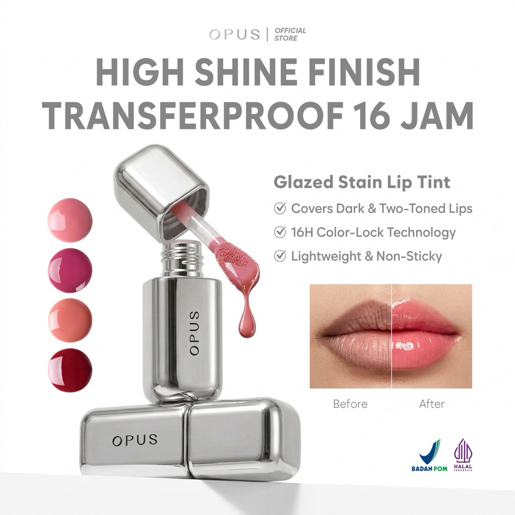 Jual [NEW LAUNCH] OPUS Glazed Stain Lip Tint – Glossy Finish ...