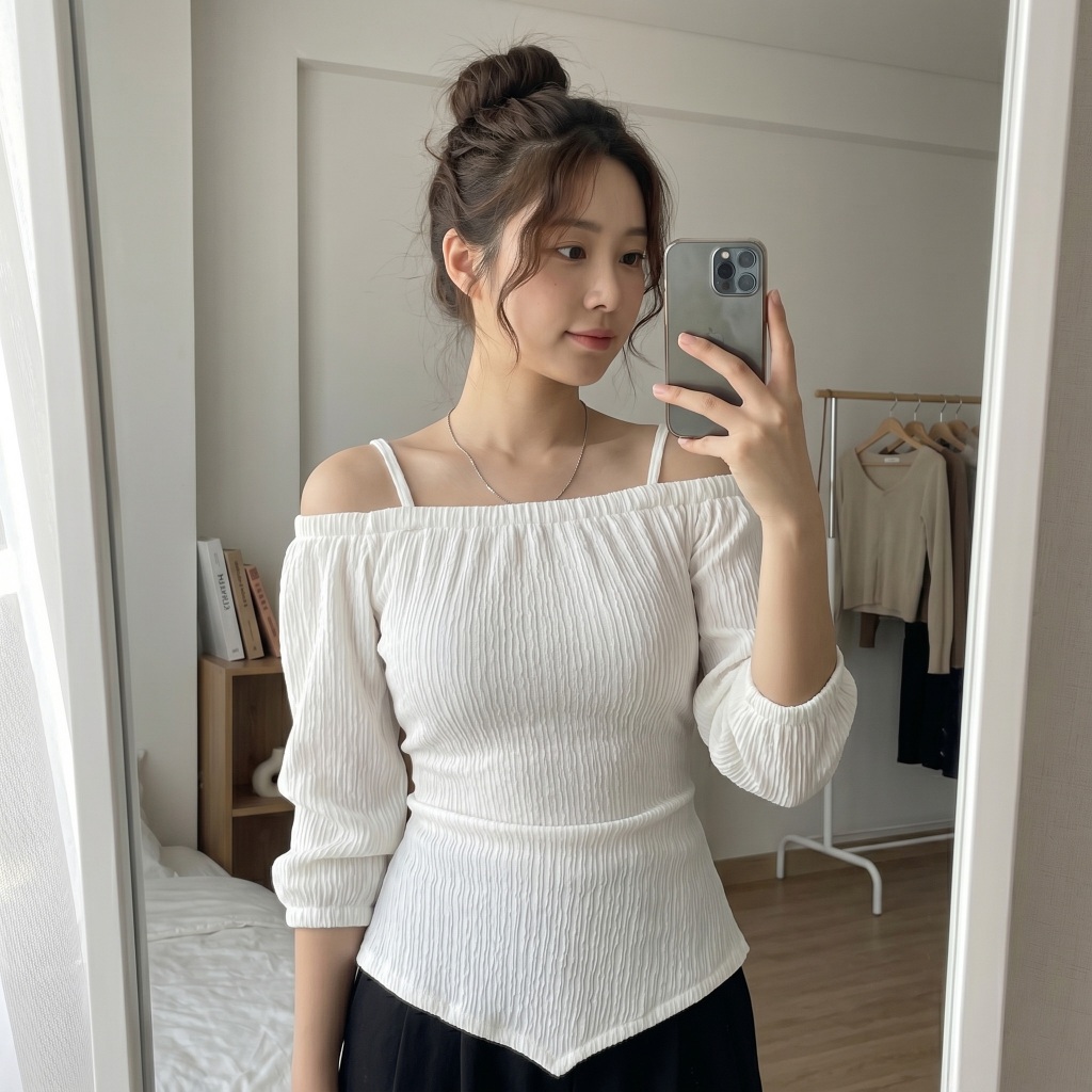 Jual Eveline Blouse Off Shoulder Alexa Fit Body Long Sleeve S-XL ...