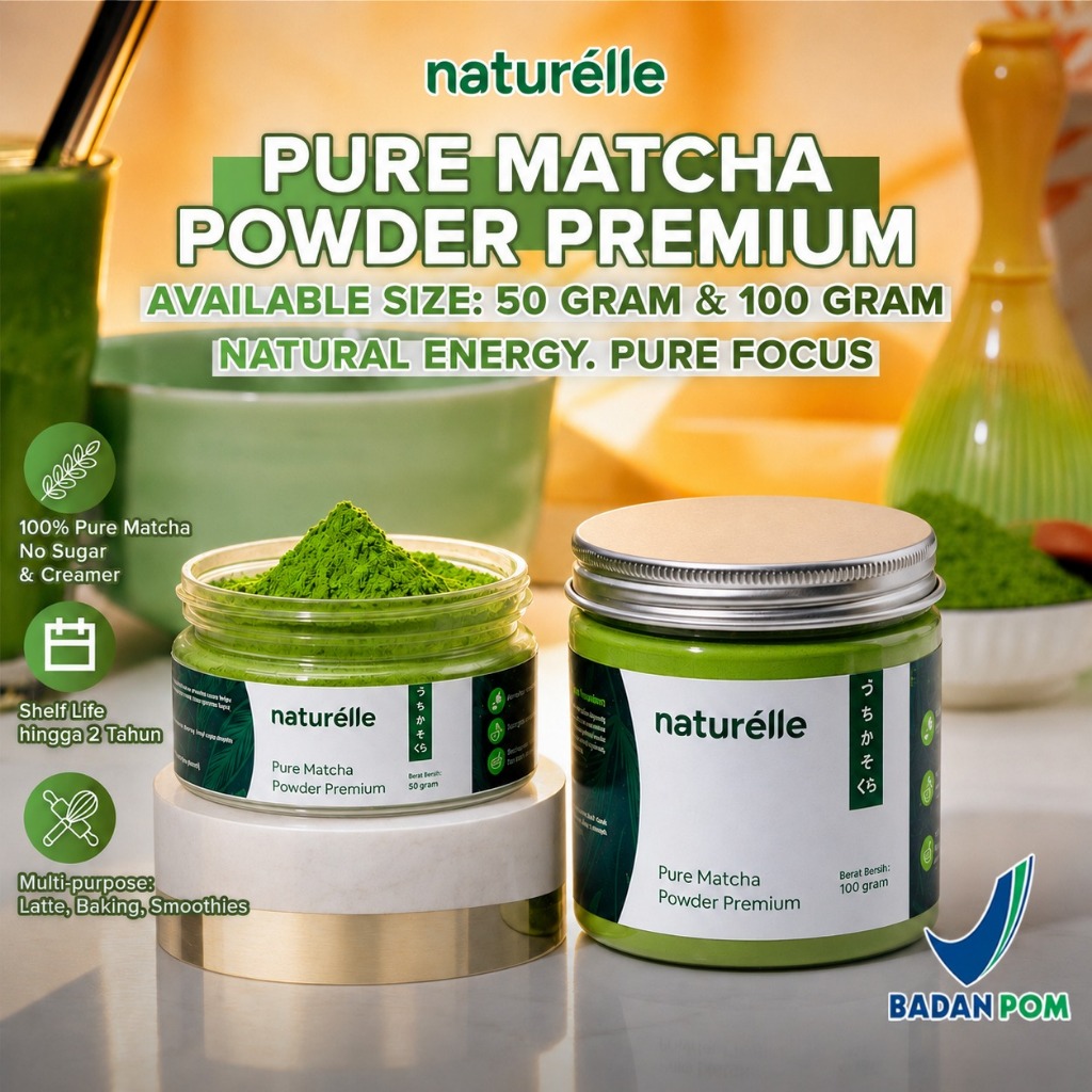 Jual NATURÈLLE Pure Matcha Powder 100% Bubuk Matcha Murni Tanpa Creamer ...