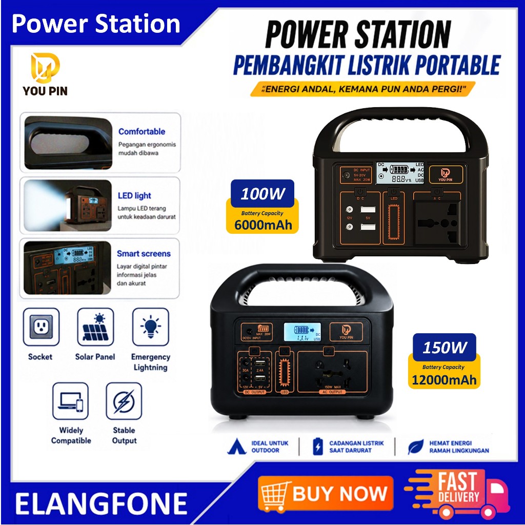 Jual You Pin Portable Power Station Mini Solar Generator Outdoor 100W ...