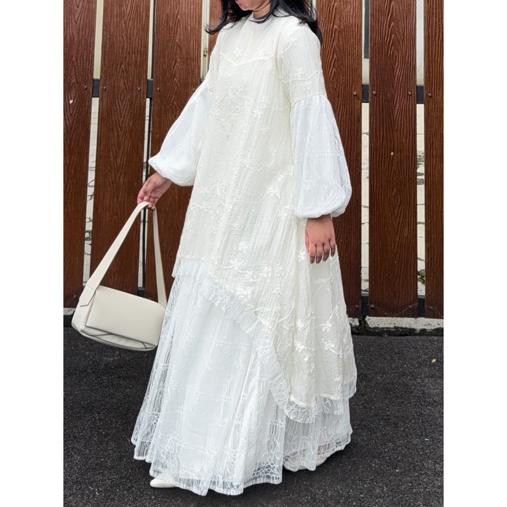 Jual Moezz Salwa Dress Bordir Tencel Kombinasi Tile Dress Lebaran ...