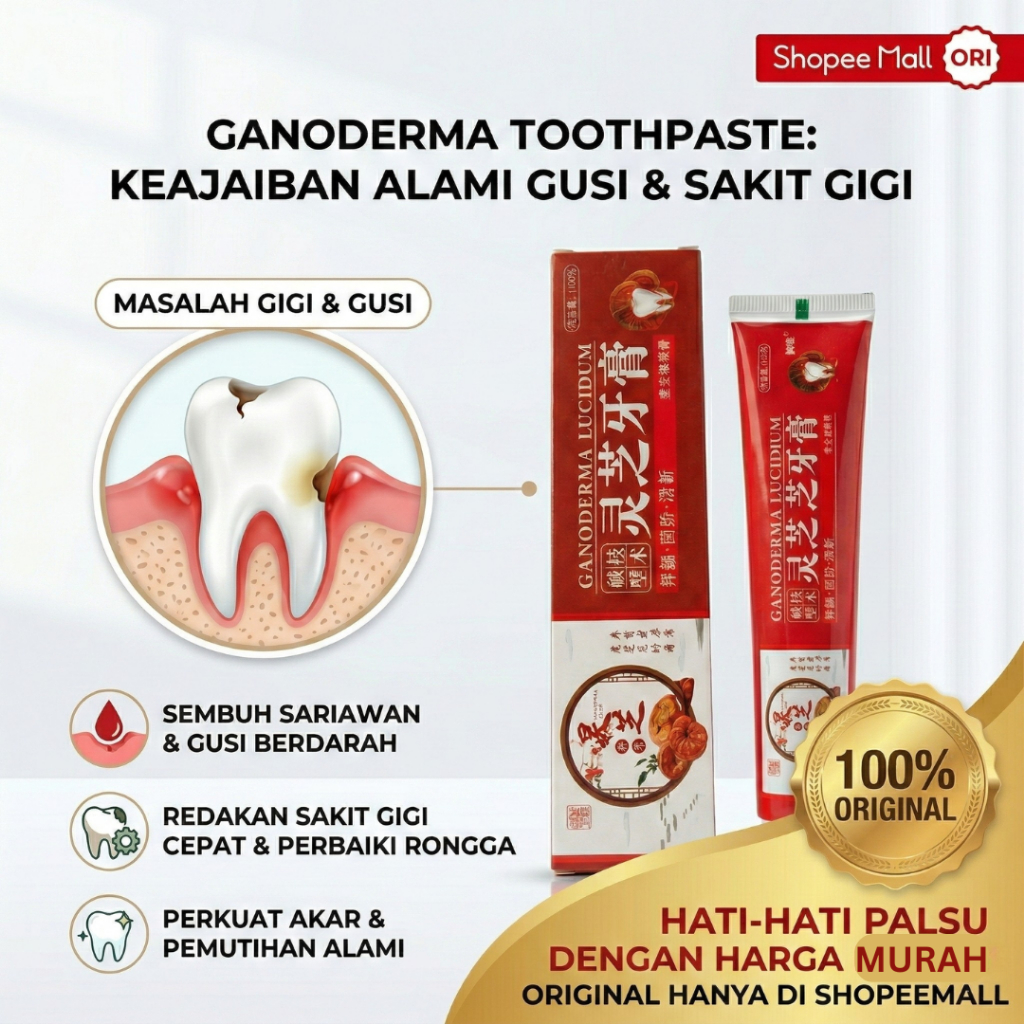 Jual Odol GANODERMA LUCIDUM Asli - Pasta Gigi Herbal Penumbuh Perbaikan ...