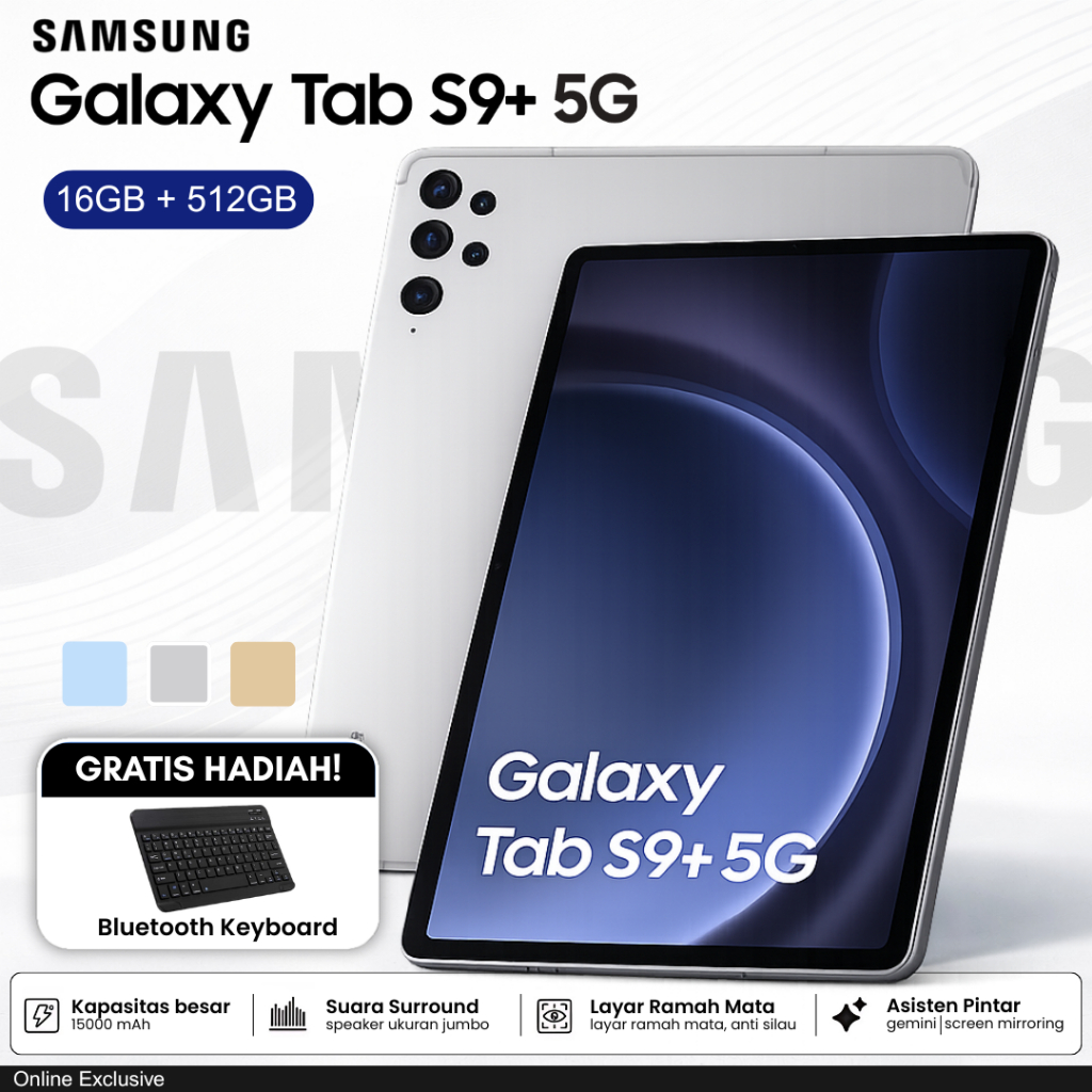 Jual [ COD Tersedia ] Samsung Galaxy Tab S9+ 5G 16GB+512GB [ Gratis ...