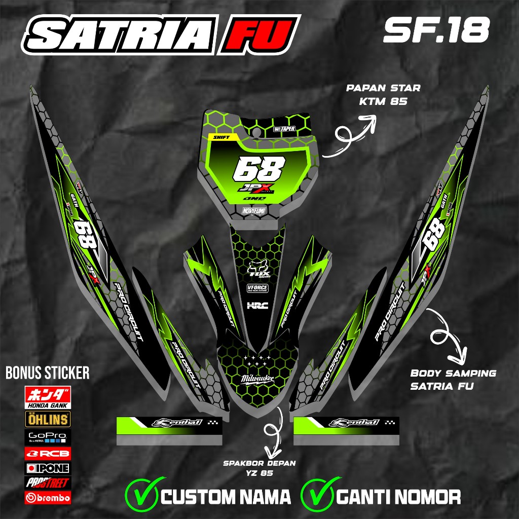 Jual Sticker DECAL RBT SATRIA FU FULL BODY Motor Desain bebek modif ...