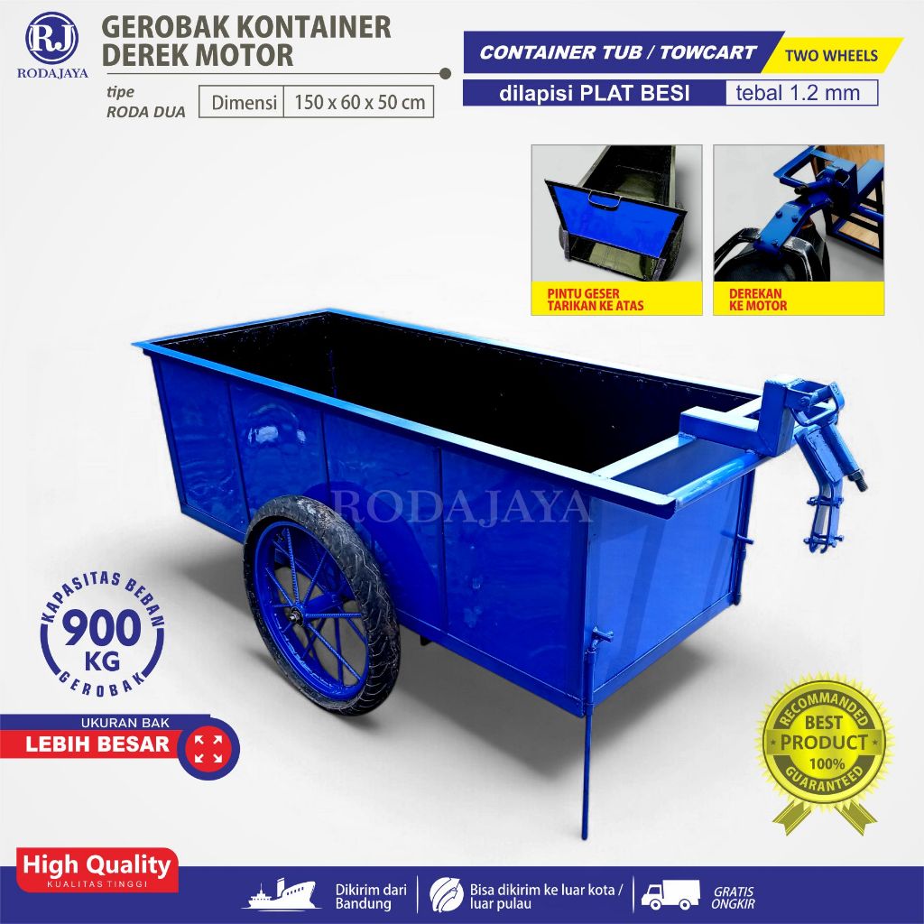 Jual TOW CART / Gerobak derek motor ukuran 150x60x50 cm / crane barrow ...
