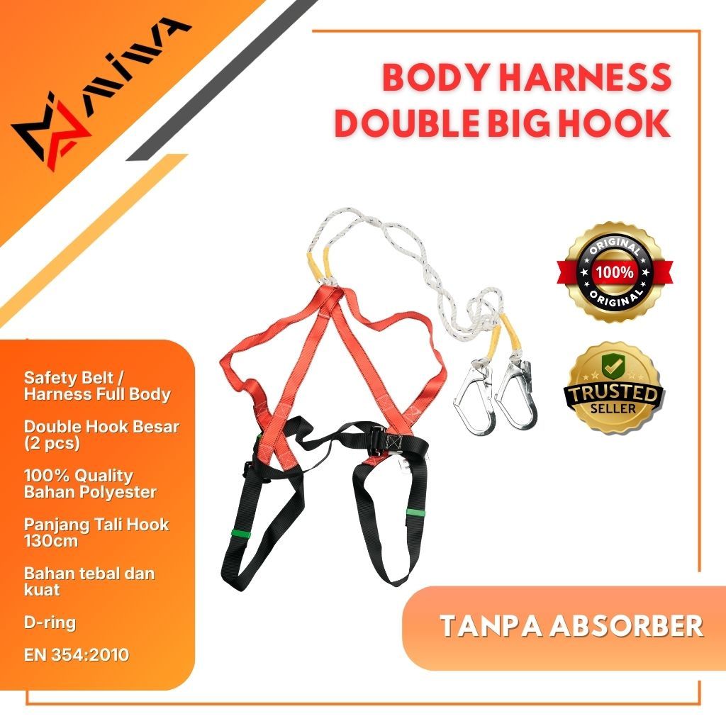 Jual FULL BODY HARNESS DOUBLE BIG HOOK MERK MIWA | Shopee Indonesia