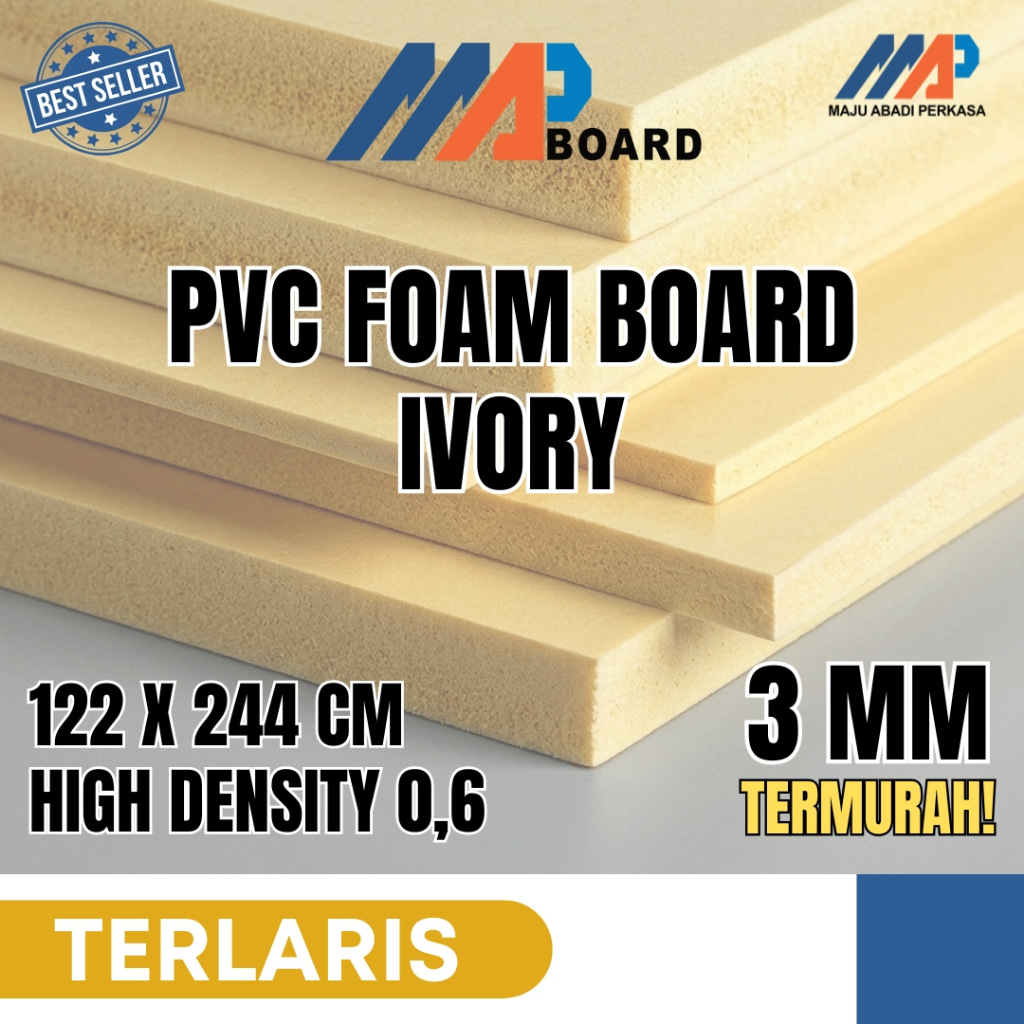 Jual MAP BOARD - PVC Foam Board ivory / MAP Board ivory Keras 3mm ...