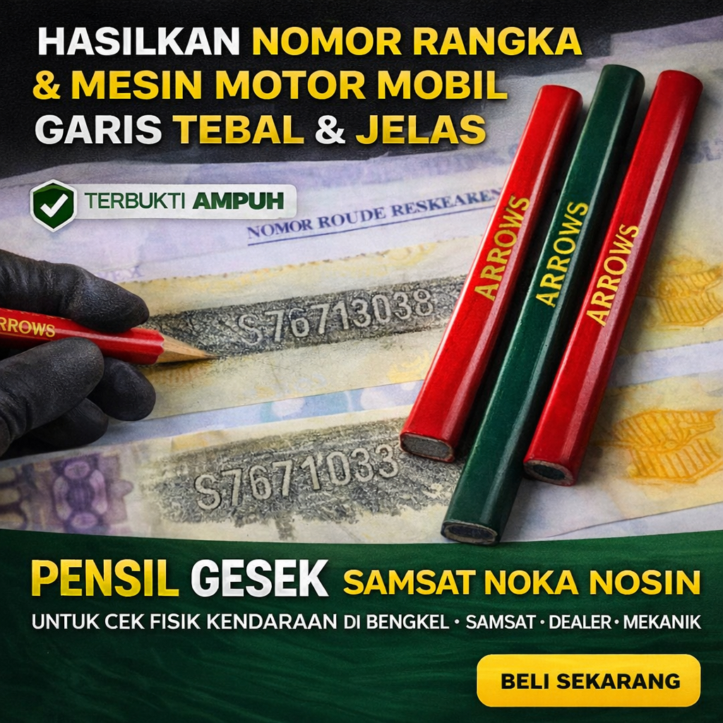Jual Pensil Gesek Samsat Noka Nosin Arrows Nomor Rangka dan Mesin Motor ...