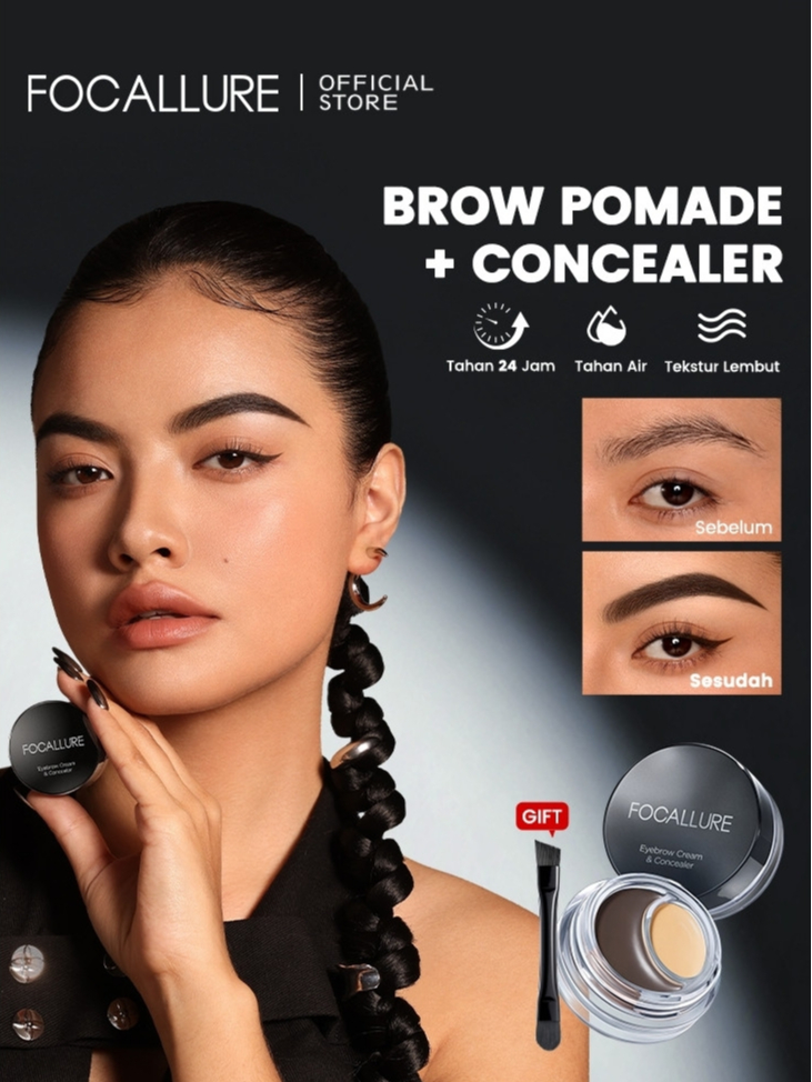 Jual [BPOM]FOCALLURE 2-in-1 Multi-use Eyebrow Pomade & Concealer 24H ...