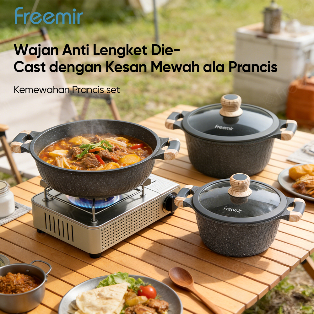 Jual Ramadan Special freemir Wajan Panci Set Induksi Die-Cast 6pcs Anti ...