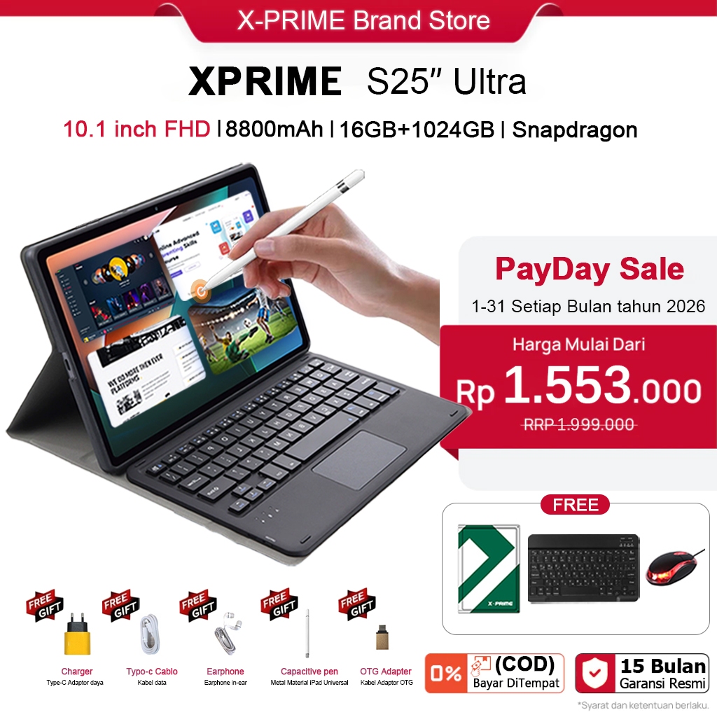 Jual [COD] Free Keyboard Mouse Ready Stock X-prime 2026 Tablet Murah 5G ...