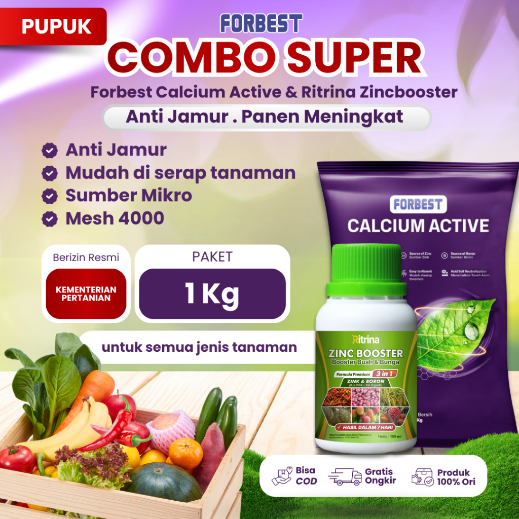 Jual [COMBO SUPER] Pupuk Forbest New Calcium Active & Ritrina Zinc ...