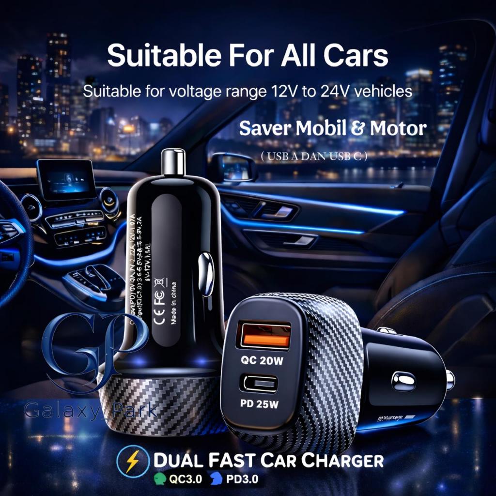 Jual Saver Mobil Dan Motor 2 Output Usb A Dan Usb C | Batok Casan Mobil ...