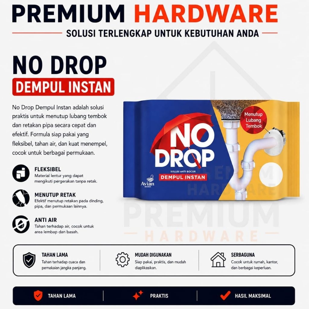 Jual NO DROP DEMPUL INSTANT PENAMBAL LUBANG 20G GRAM / PENAMBAL LUBANG ...