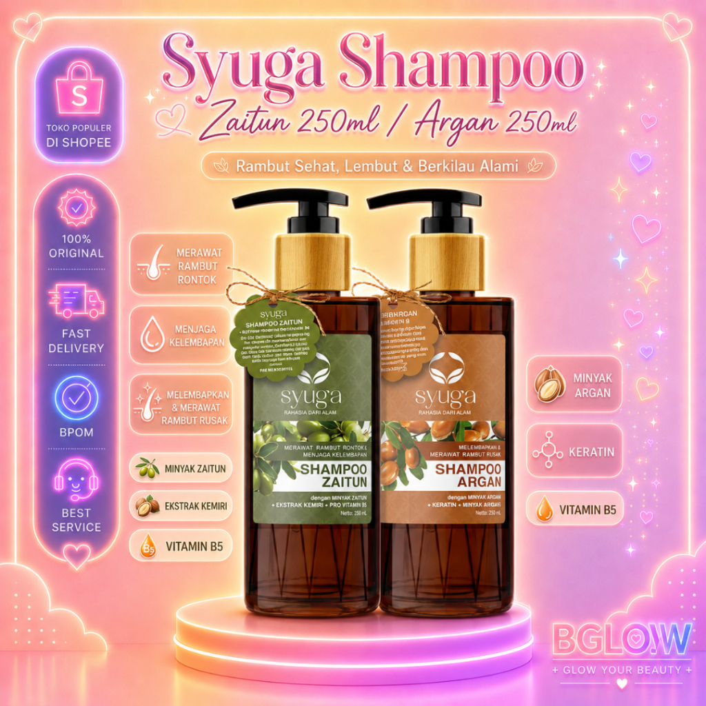 Jual Syuga Shampoo All Series Zaitun 250ml Argan 250ml - Sampo Non-SLS ...