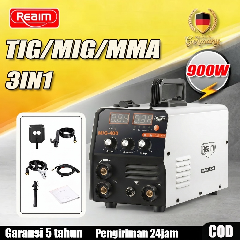 Jual REAIM Mesin Las MIG/TIG/MMA 3IN1 900W 400A Las Mig Tanpa Gas Mesin ...