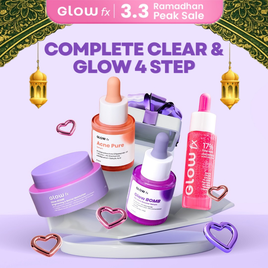 Jual GLOW FX Complete Glow 4 Step - Glow Bomb 20ml + Acne Pure 20ml ...