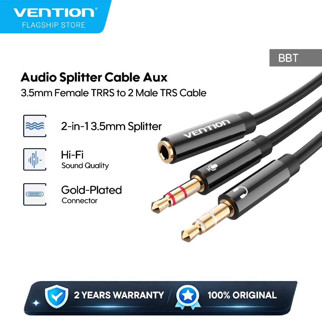 Jual Vention Kabel Audio Splitter Cable 3.5mm Female to Audio/Mic Male ...