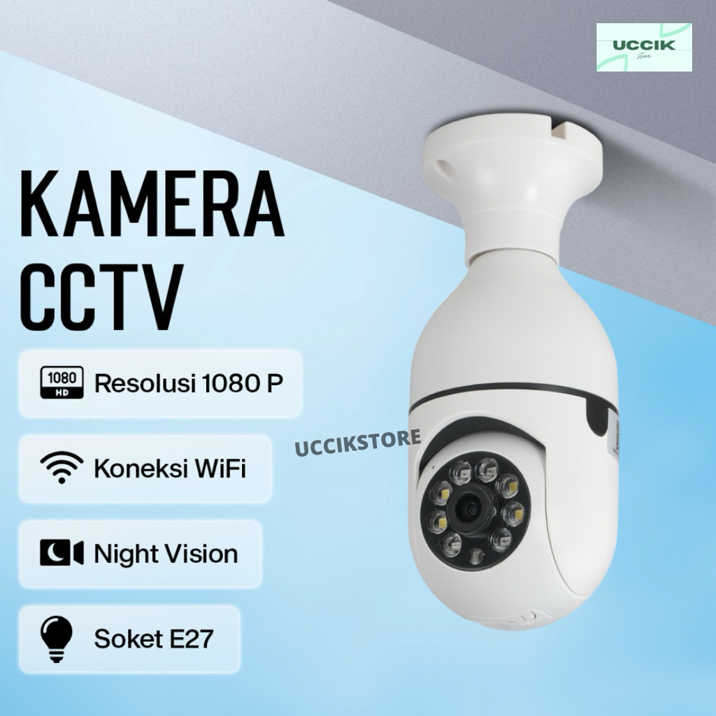 Jual Kamera CCTV Rumah Indoor Model Bohlam 1080P 2MP Night Vision ...