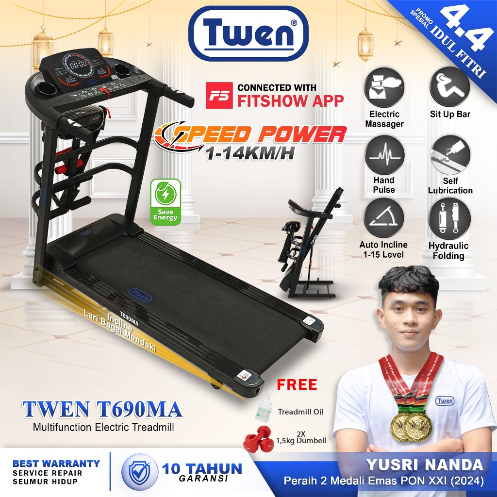 Jual TWEN T690MT T690M T690MA series Treadmill Listrik Treadmill ...
