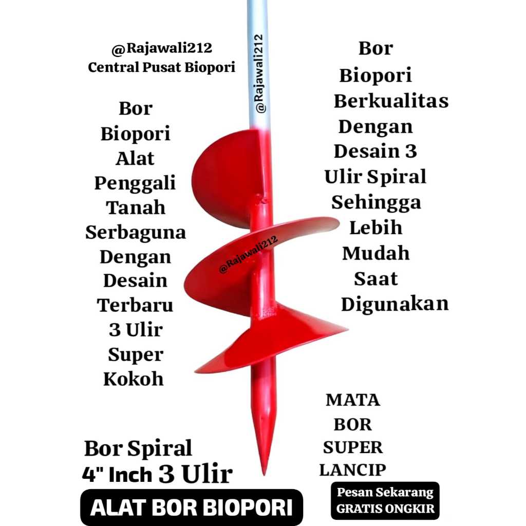Jual BOR Alat Gali Tanah / Bor Biopori Alat Gali Sumur Resapan Anti ...