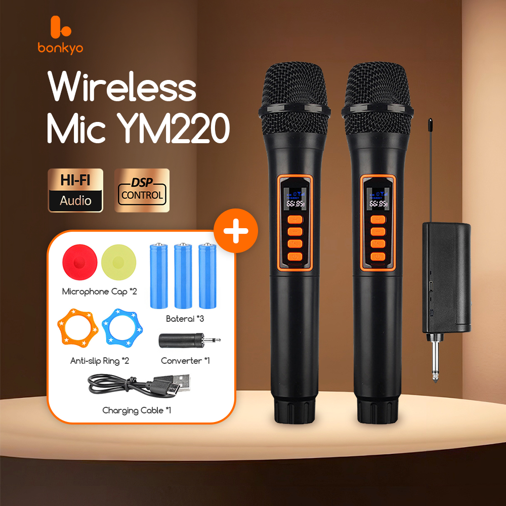 Jual Bonkyo Mic Wireless YM220 | DSP Control, Hi-Fi Audio | Mikrofon ...