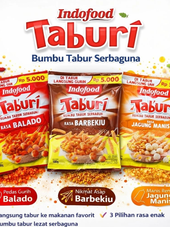 Jual TABURI BUMBU TABUR SERBAGUNA ISI 100g DENGAN 3 VARIAN RASA PEDAS ...
