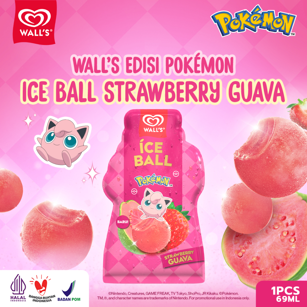 Jual Wall's Pokemon Ice Ball Strawberry Guava 69ml - Es Krim / Ice ...