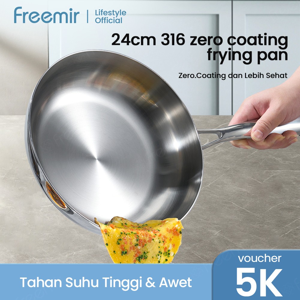 Jual freemir lifestyle Wajan Stainless Steel - Masak Anti Lengket ...