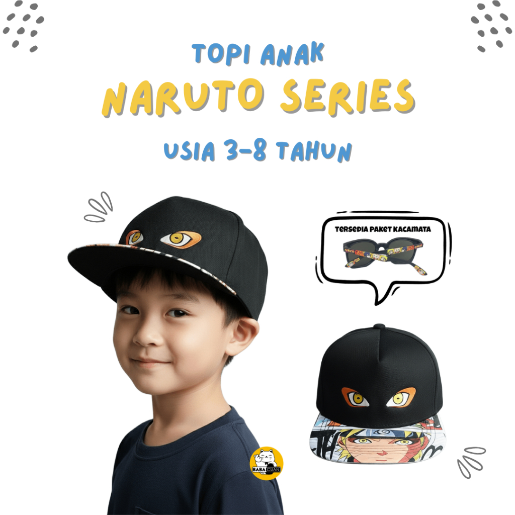 Jual Topi Naruto Ninja Konoha Anak Cowok Snapback Cap Black Karakter ...