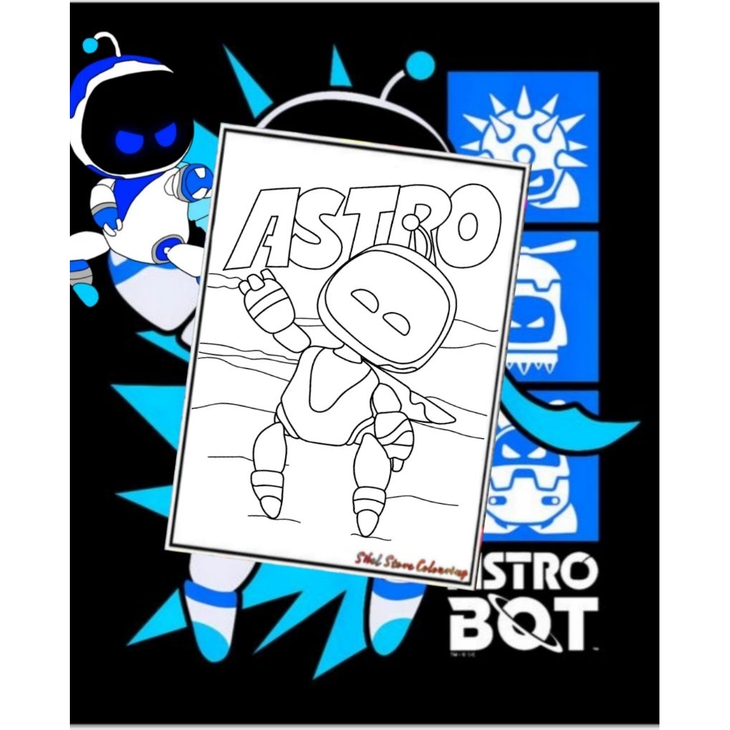 Jual Kertas Mewarnai Gambar Anak Tema Astro Bot V1 (10 Lembar) / Kertas ...