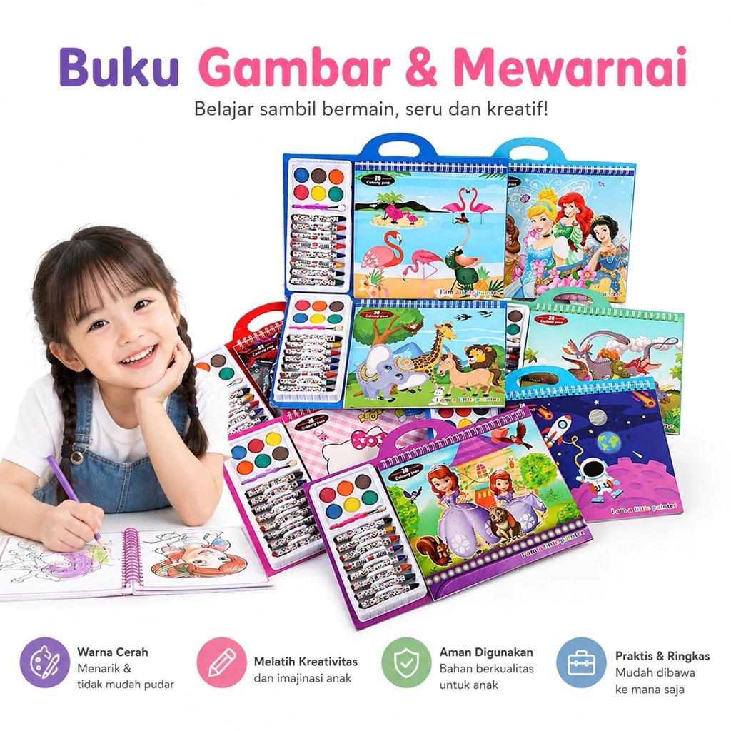 Jual Buku Gambar Mewarnai Karakter Sanrio Kuromi Melody Hello Kitty ...