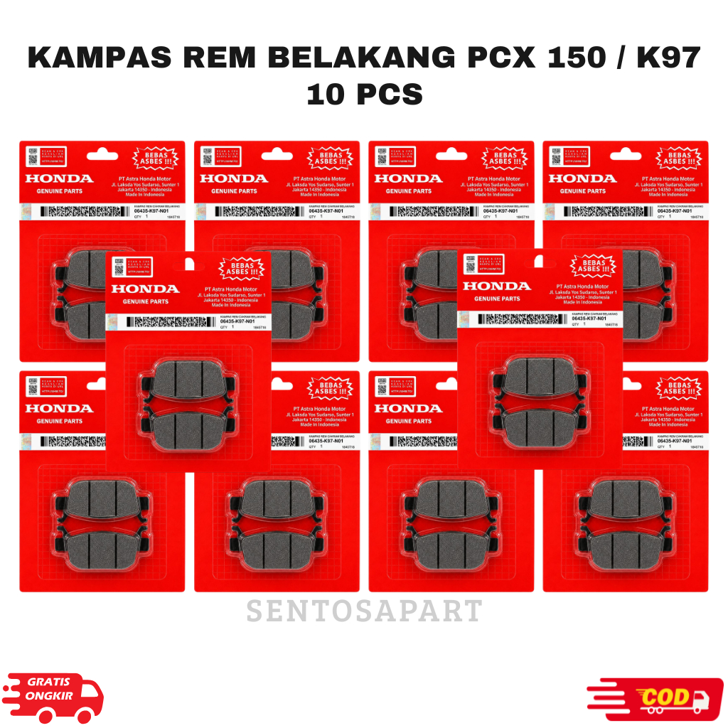 Jual (GROSIR 10 PCS) DISPAD KAMPAS REM BELAKANG PCX 150 / 160 / ADV 150 ...