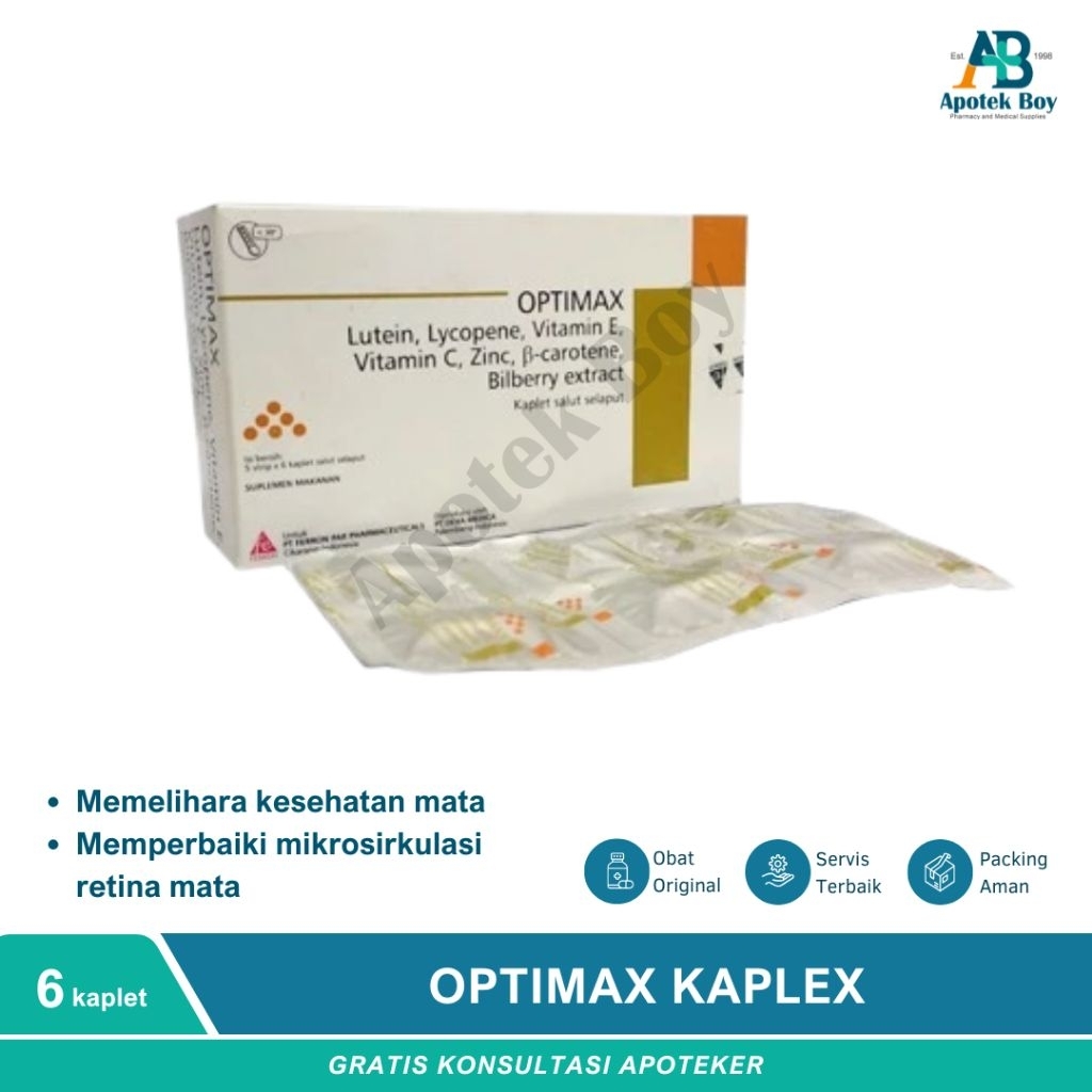 Jual OPTIMAX KAPLET / VITAMIN MATA / PER STRIP ISI 6 KAPLET | Shopee ...