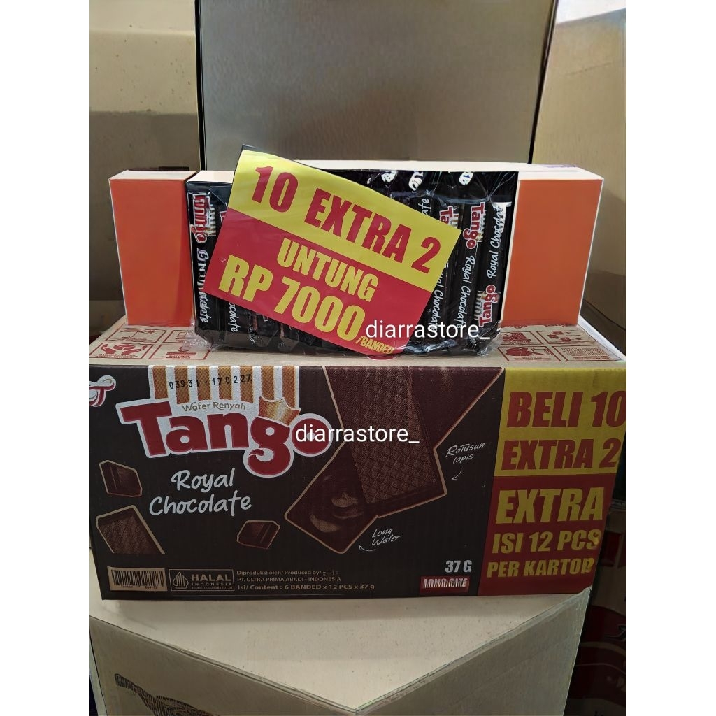 Jual 1 Dus Tango Wafer Ecer 2.000 37 gram ( isi 60+12 ) Coklat ...
