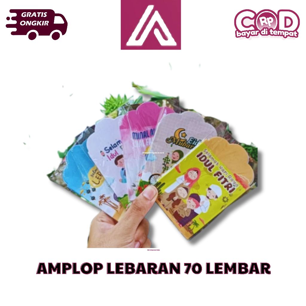 Jual AMPLOP LEBARAN 70 LEMBAR IDUL FITRI KARTUN LUCU / THR UANG KERTAS ...