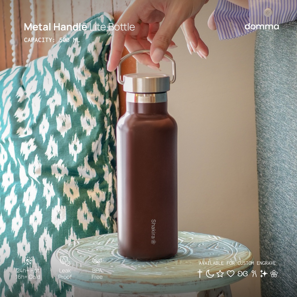 Jual [Domma] CUSTOM ENGRAVE - 500 ml Metal Handle Lid Insulated ...