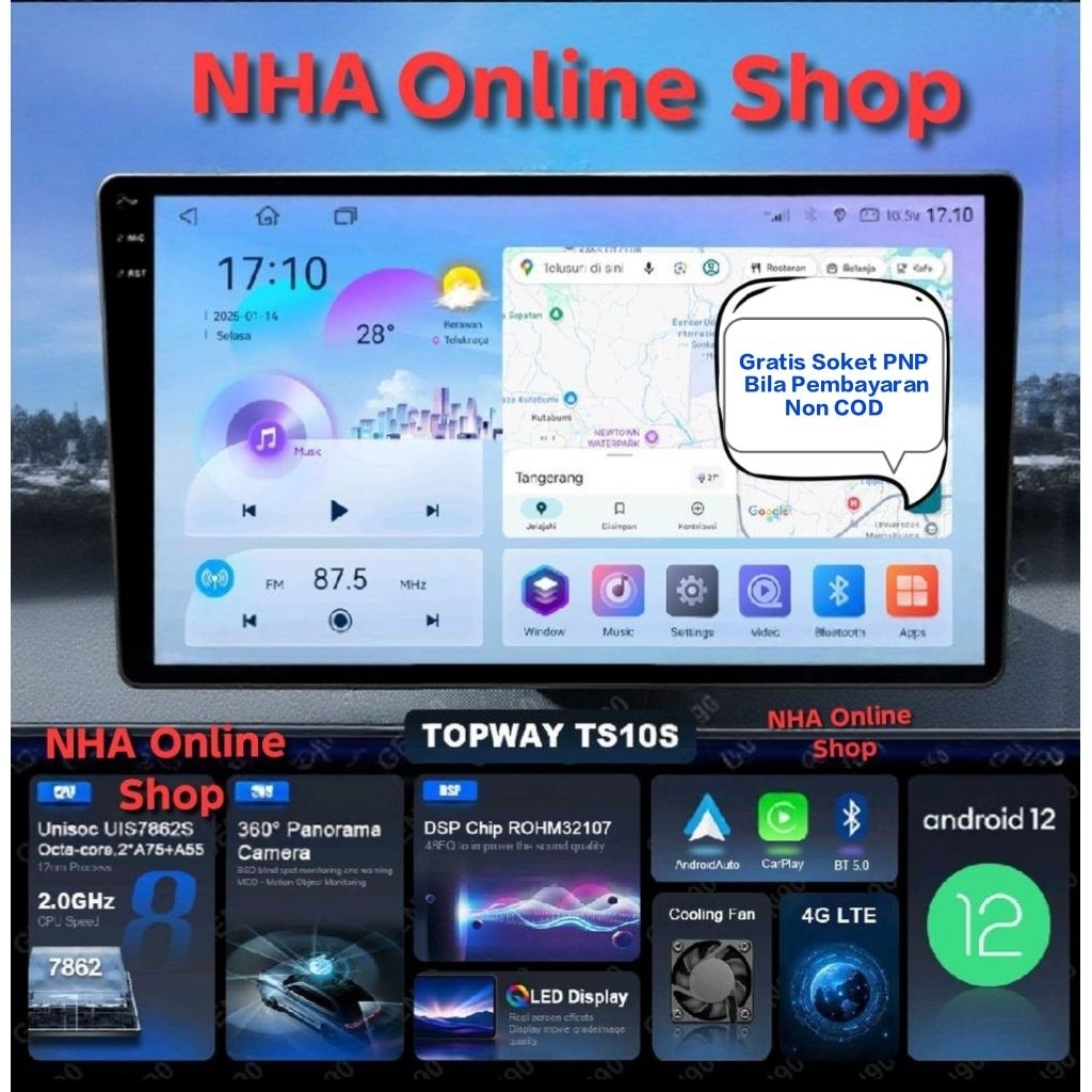 Jual Head Unit Android TS10s & TS18 Ram 4gb HI-RES Sudah Dilengkapi ...