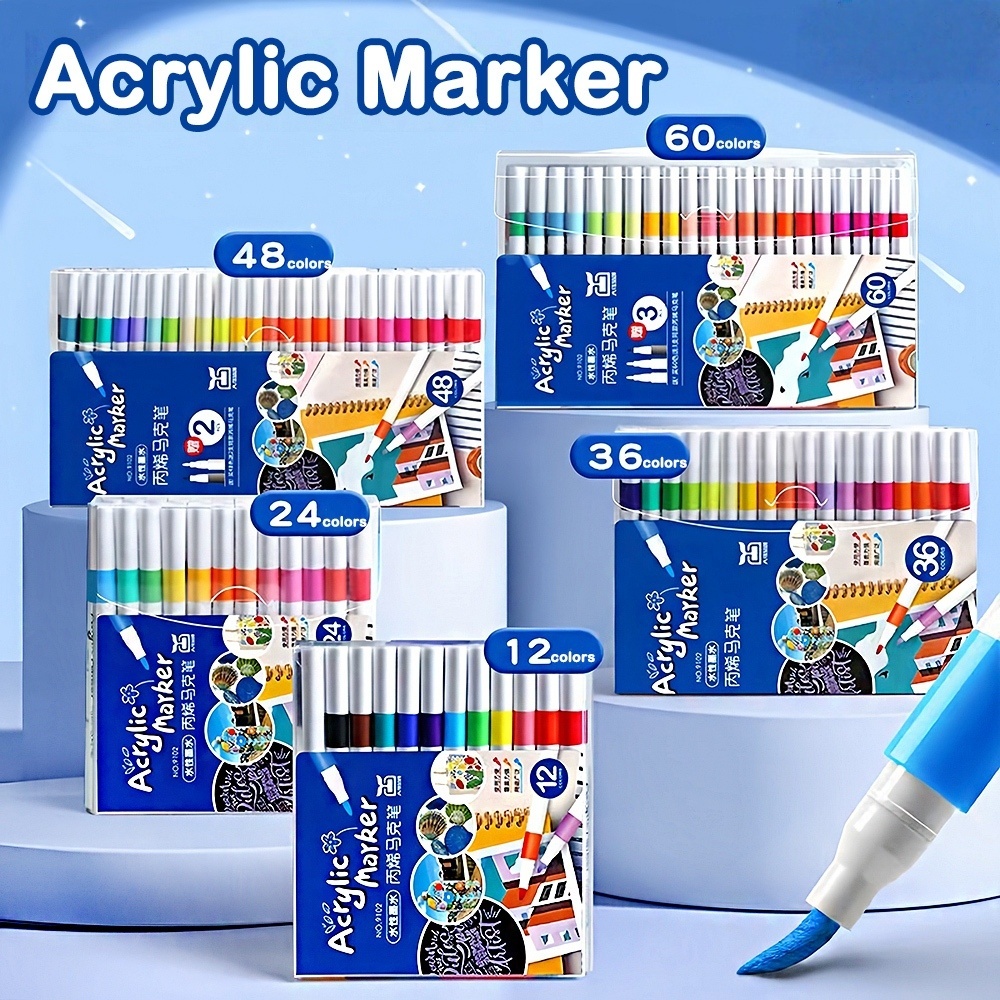 Jual 96 colors Acrylic Marker Pen Set Colored Pen color pen Coloring ...