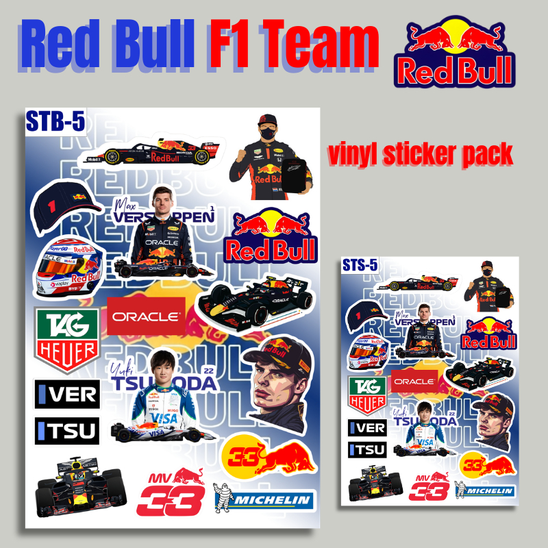 Jual Red Bull F1 Team Racing Sticker Pack Vinyl Anti Air – Max ...