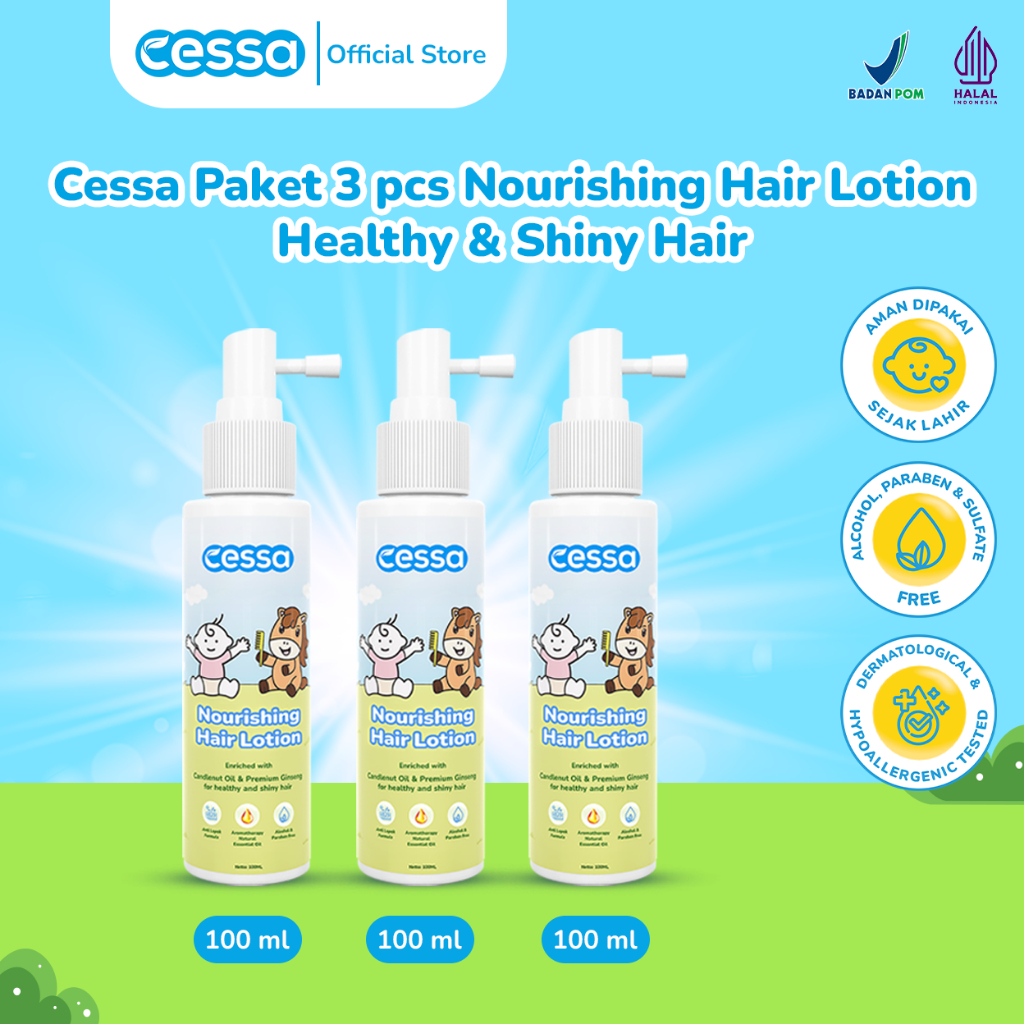 Jual Cessa Paket 3 pcs Nourishing Hair Lotion 100ml - Healthy & Shiny ...
