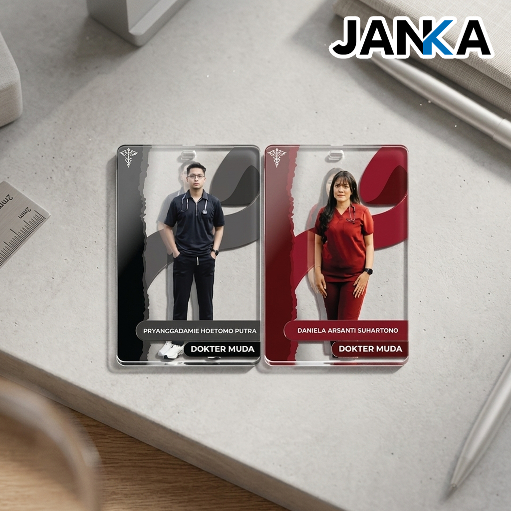 Jual JANKA Id Card Custom Cetak Nama Logo Perusahaan Bahan Akrilik ...