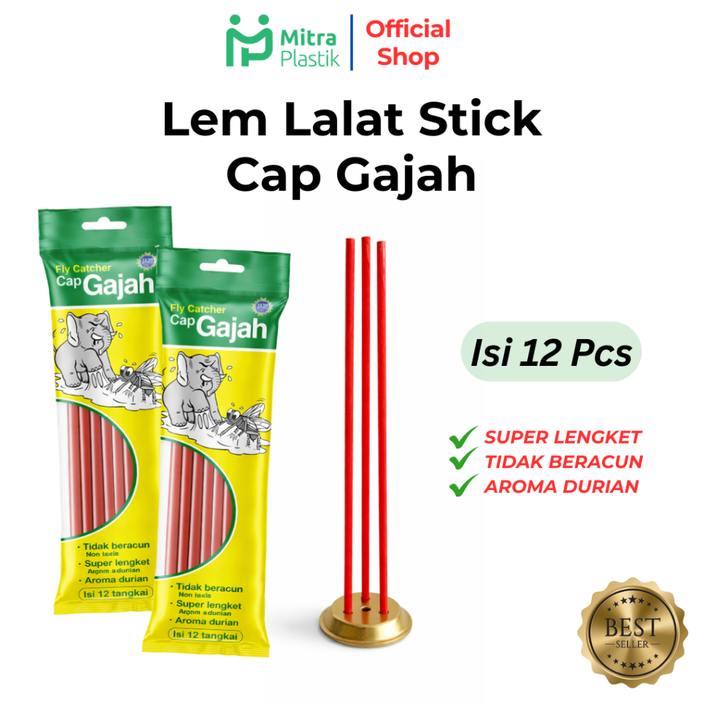 Jual Lem Lalat Stick Cap Gajah isi 12 pcs Fly Catcher Tangkai ...